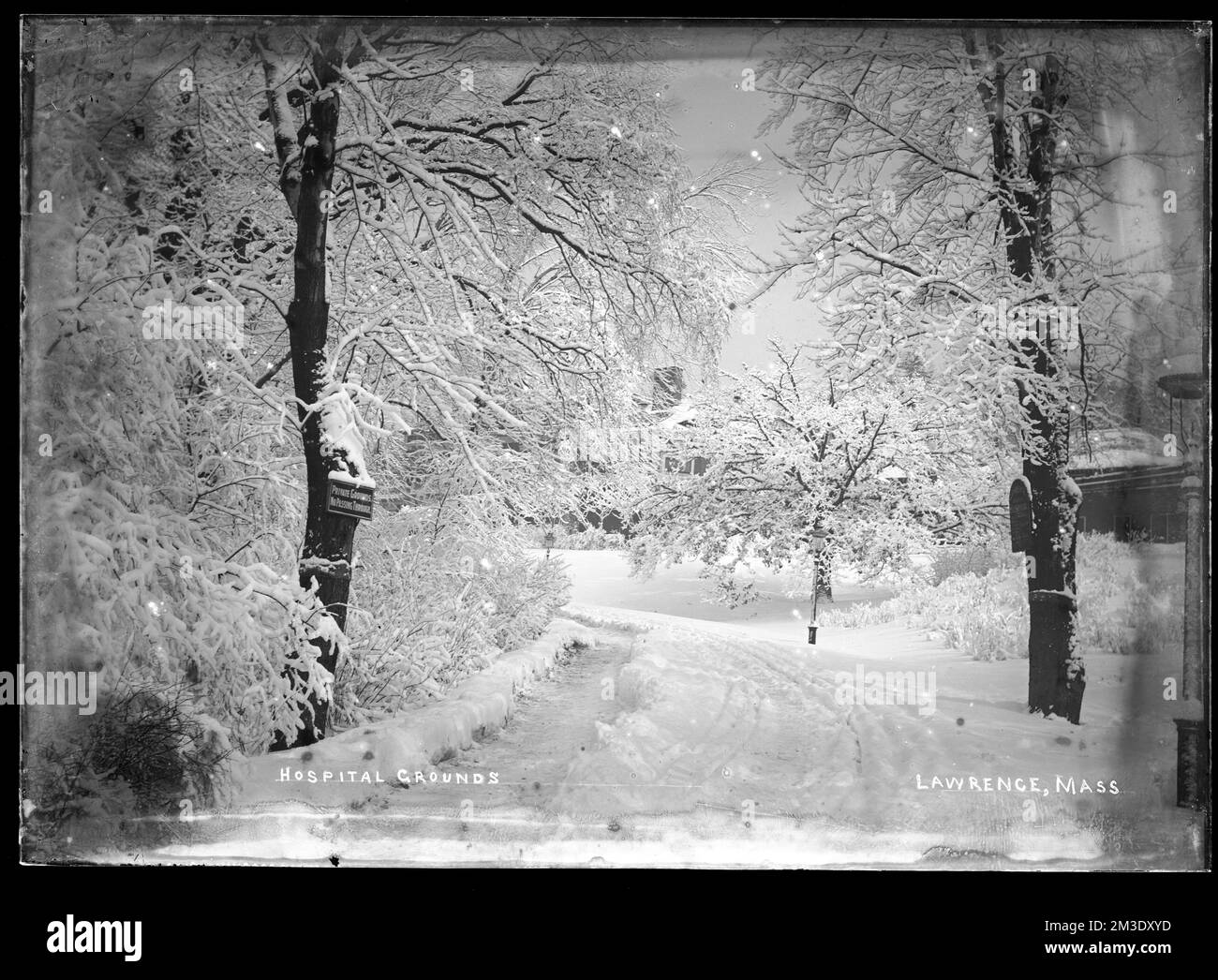 Lawrence General Hospital grounds in the snow , Snow, Lawrence General ...
