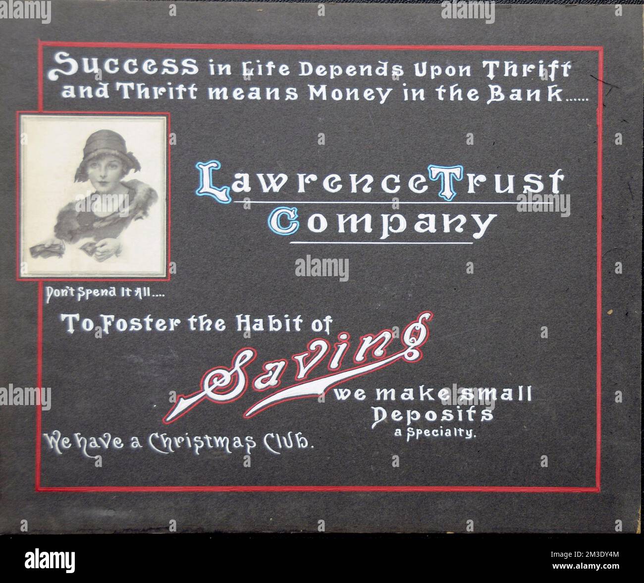 Lawrence Trust Co. , Banks, Advertisements, Advertisements Stock Photo ...