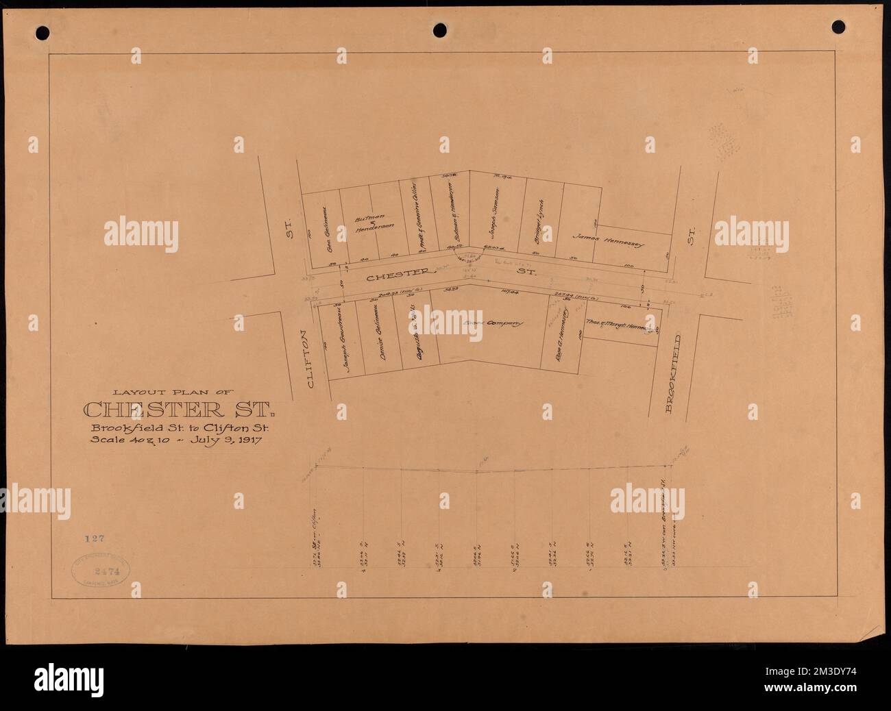 Layout plan of Chester St., Brookfield St. to Clifton St. , Streets ...