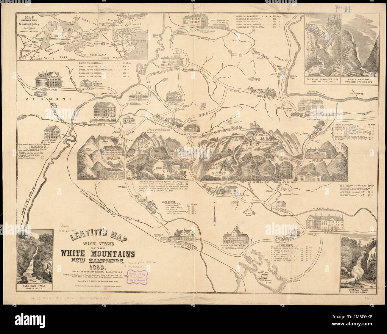 Leavitt's map with views of the White Mountains, New Hampshire : 1859 ...