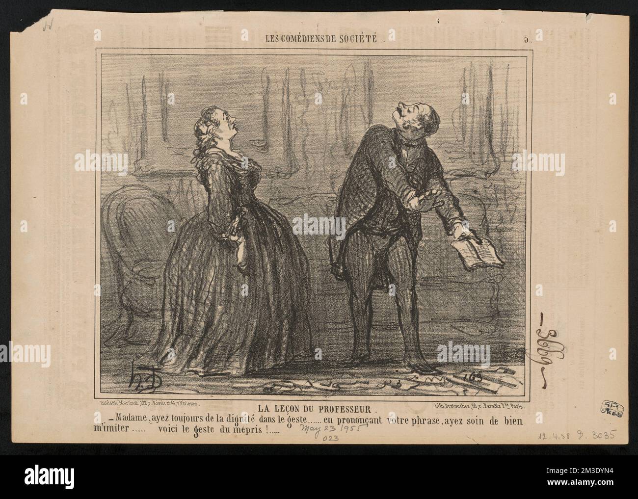 La leçon du professeur. Honoré Daumier (1808-1879). Lithographs Stock ...
