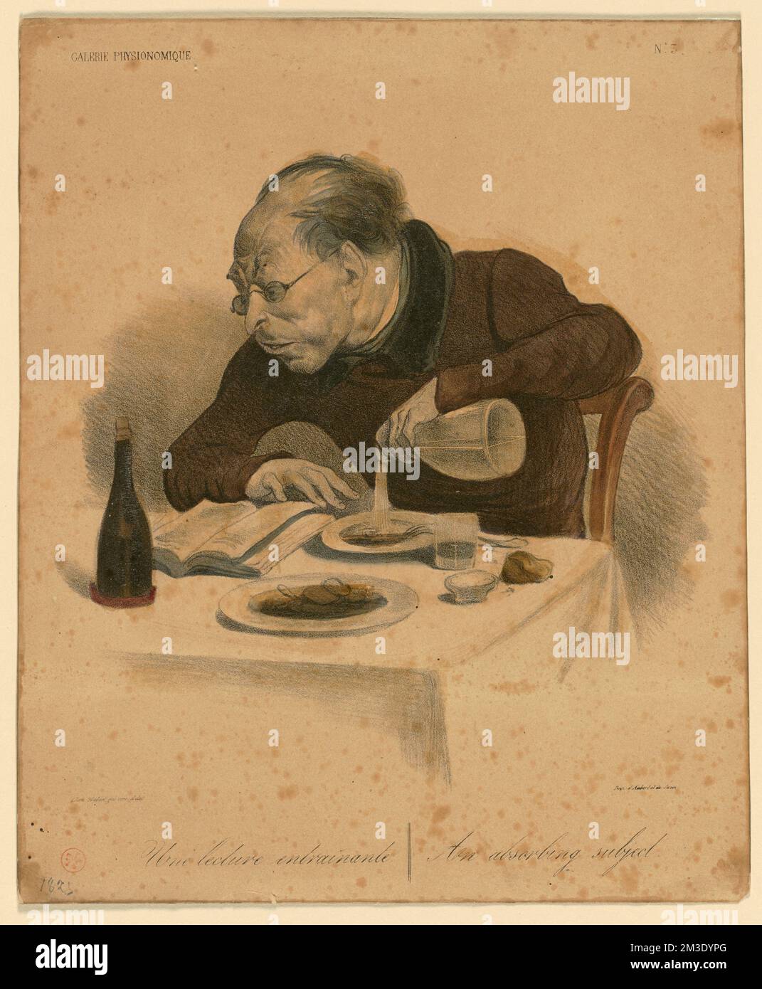 Une lecture entrainante. Honoré Daumier (1808-1879). Lithographs Stock ...