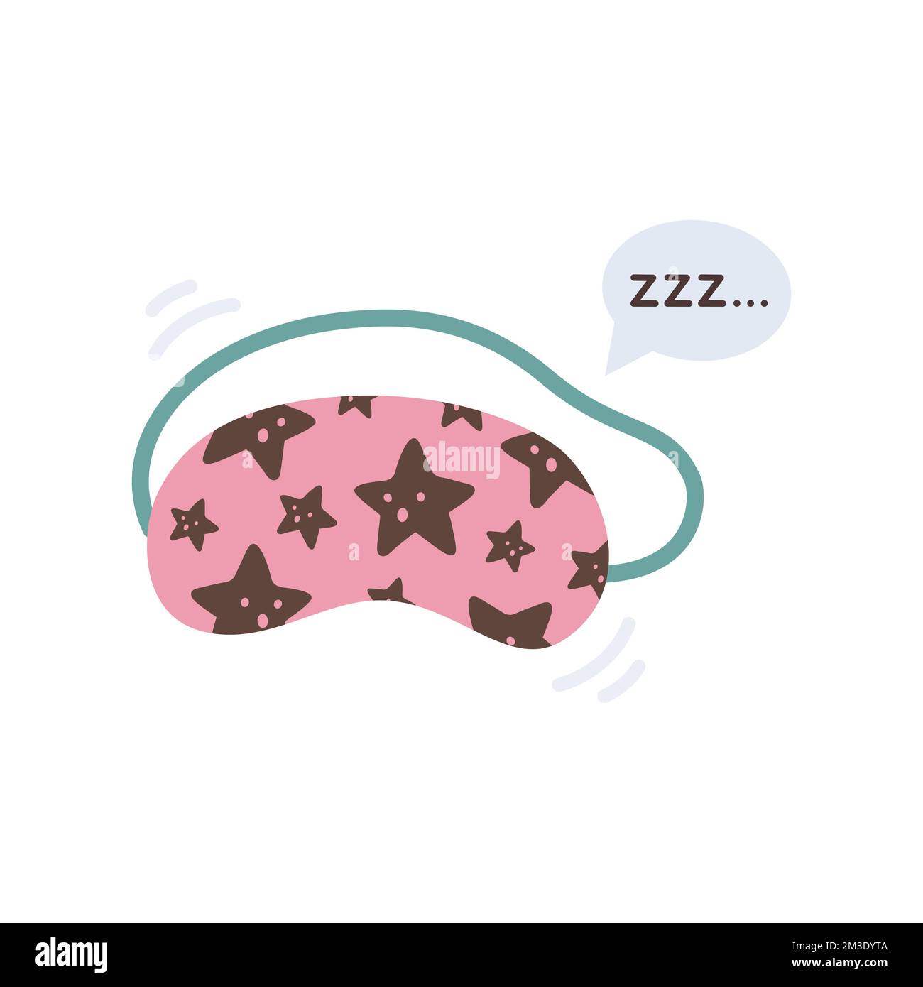 Kids sleeping mask. Cute with stars. Colorful vector illustration. Pink ...