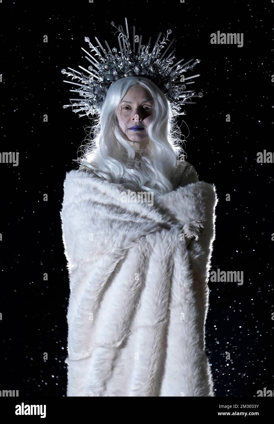 An actor playing the role of the Snow Queen, during a photo call for ...