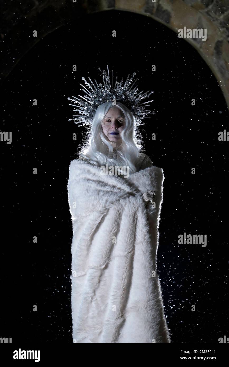 An actor playing the role of the Snow Queen, during a photo call for ...