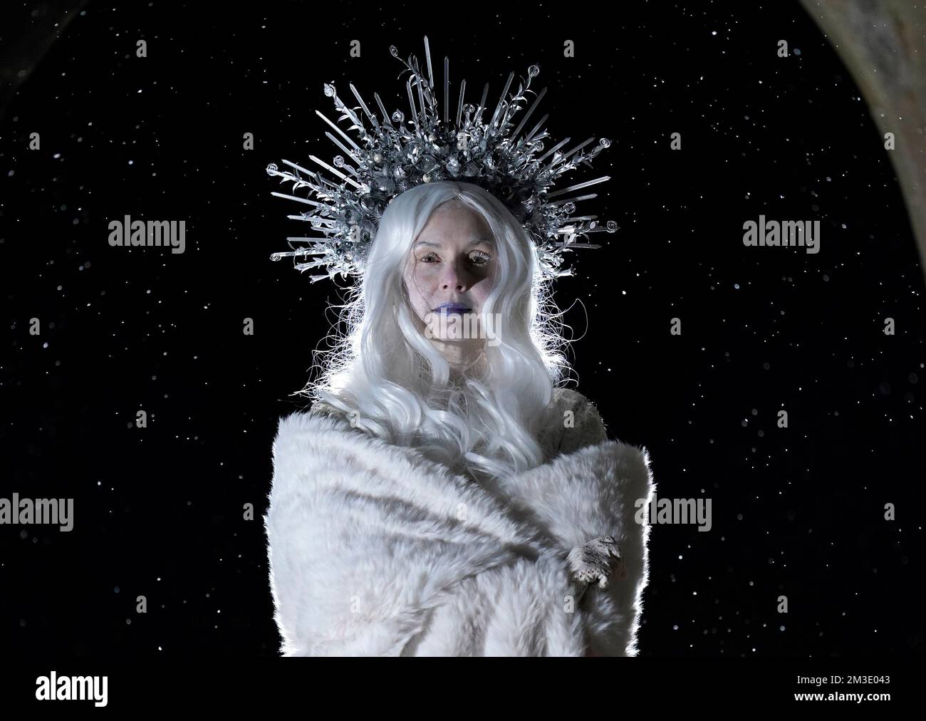 An actor playing the role of the Snow Queen, during a photo call for ...