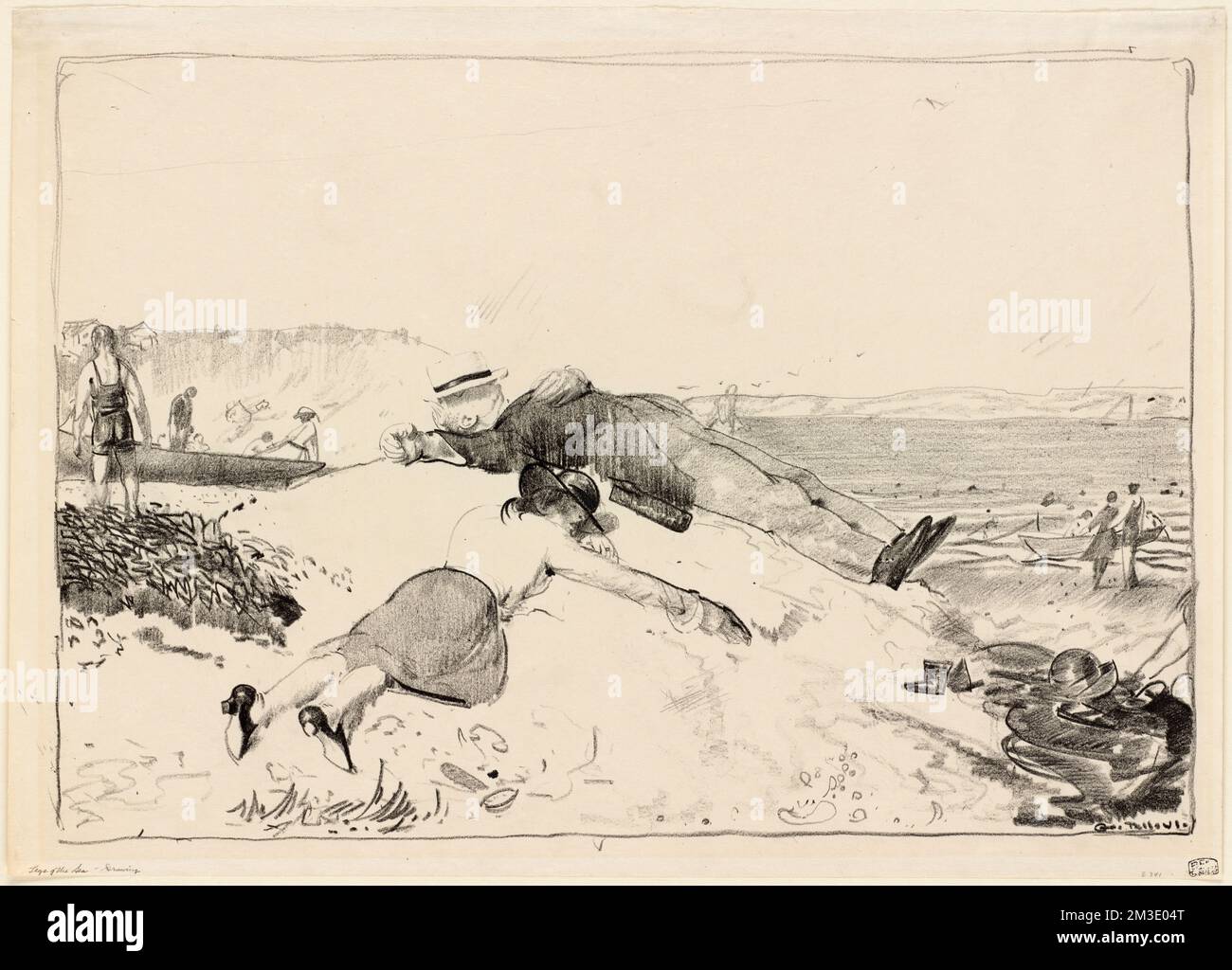 Legs of the sea , Beaches, Swimmers, Sunbathing. George Bellows (1882 ...