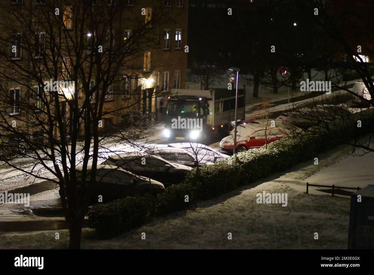 Kastrup/Copenhagen /Denmmark/14 December 2022/Snow fall in Kastrup ...
