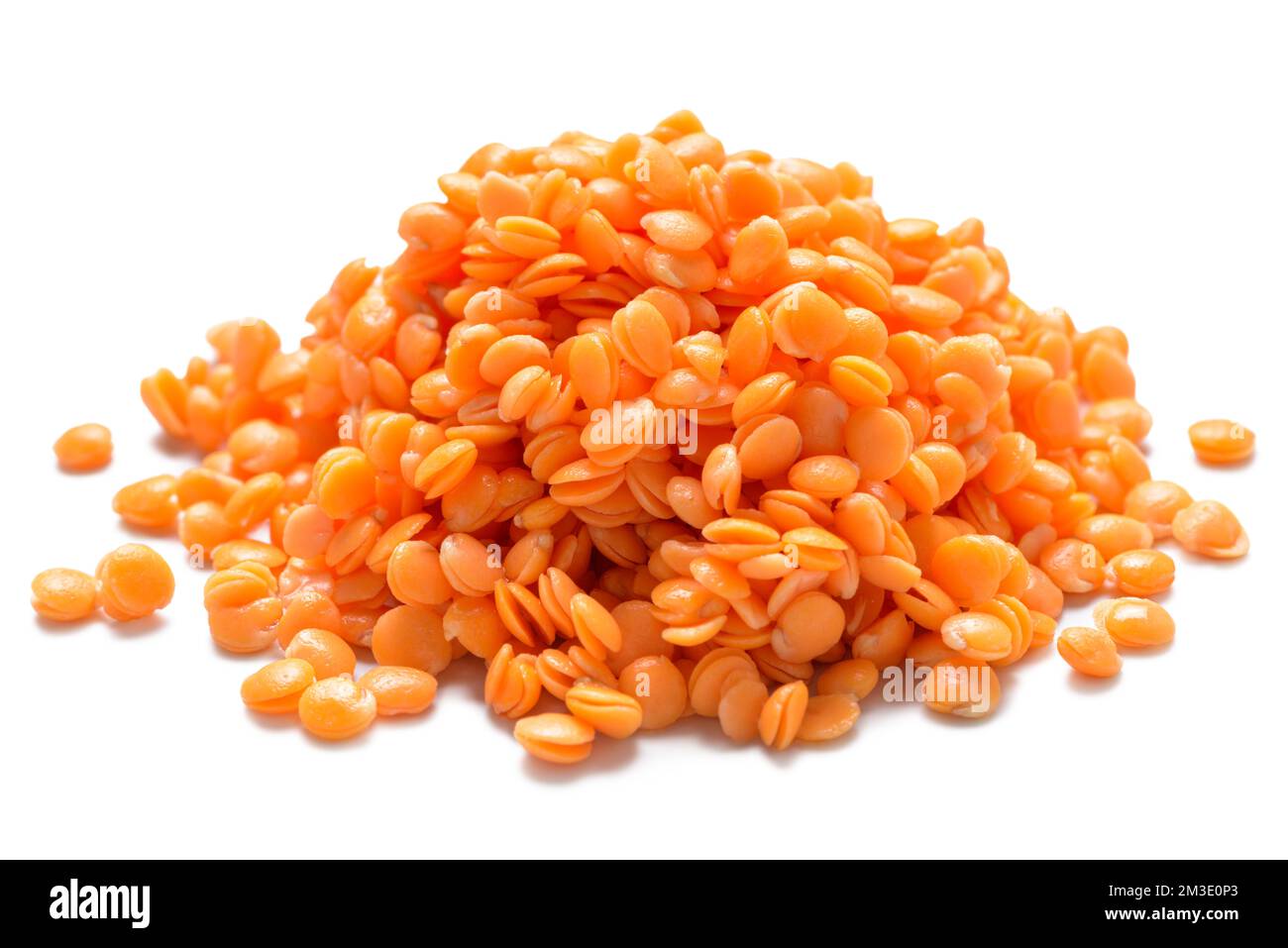 soaked red lentils texture isolated on white background Stock Photo - Alamy