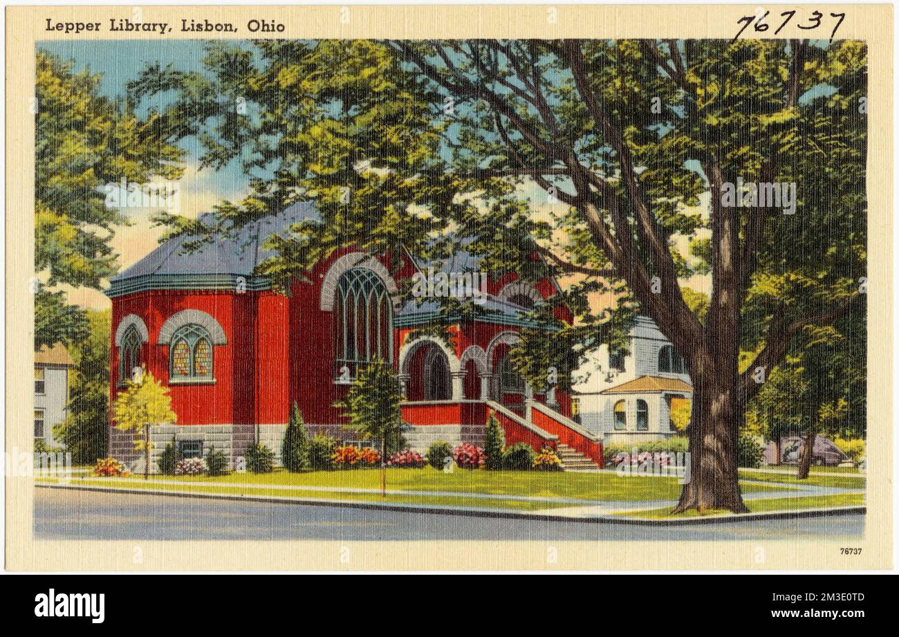 Lepper Library, Lisbon, Ohio , Public libraries, Tichnor Brothers ...