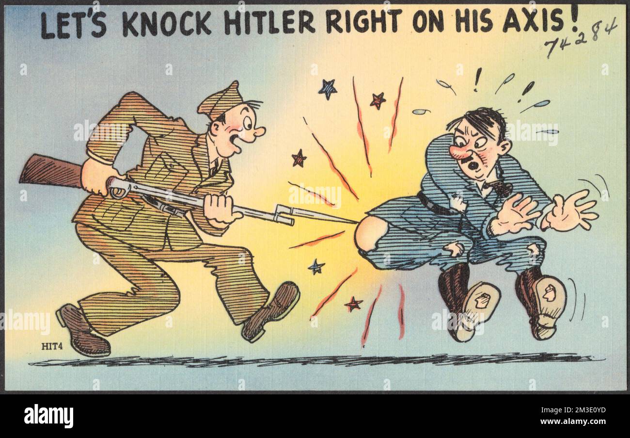 Let's knock Hitler right on his axis! , Military personnel, Bayonets ...