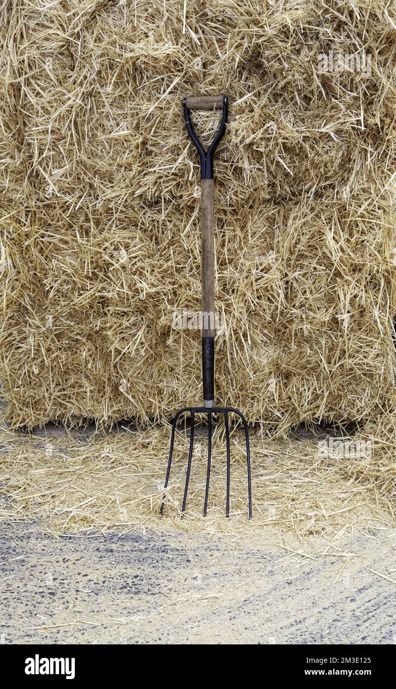 Detail of tool to work straw, animal feed Stock Photo - Alamy