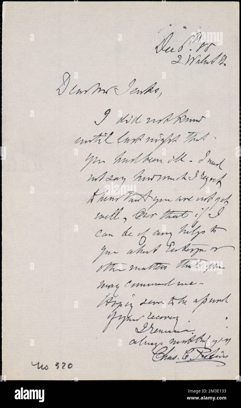 Letter from Charles C. Perkins to Francis H. Jenks, 1888 December 6 ...