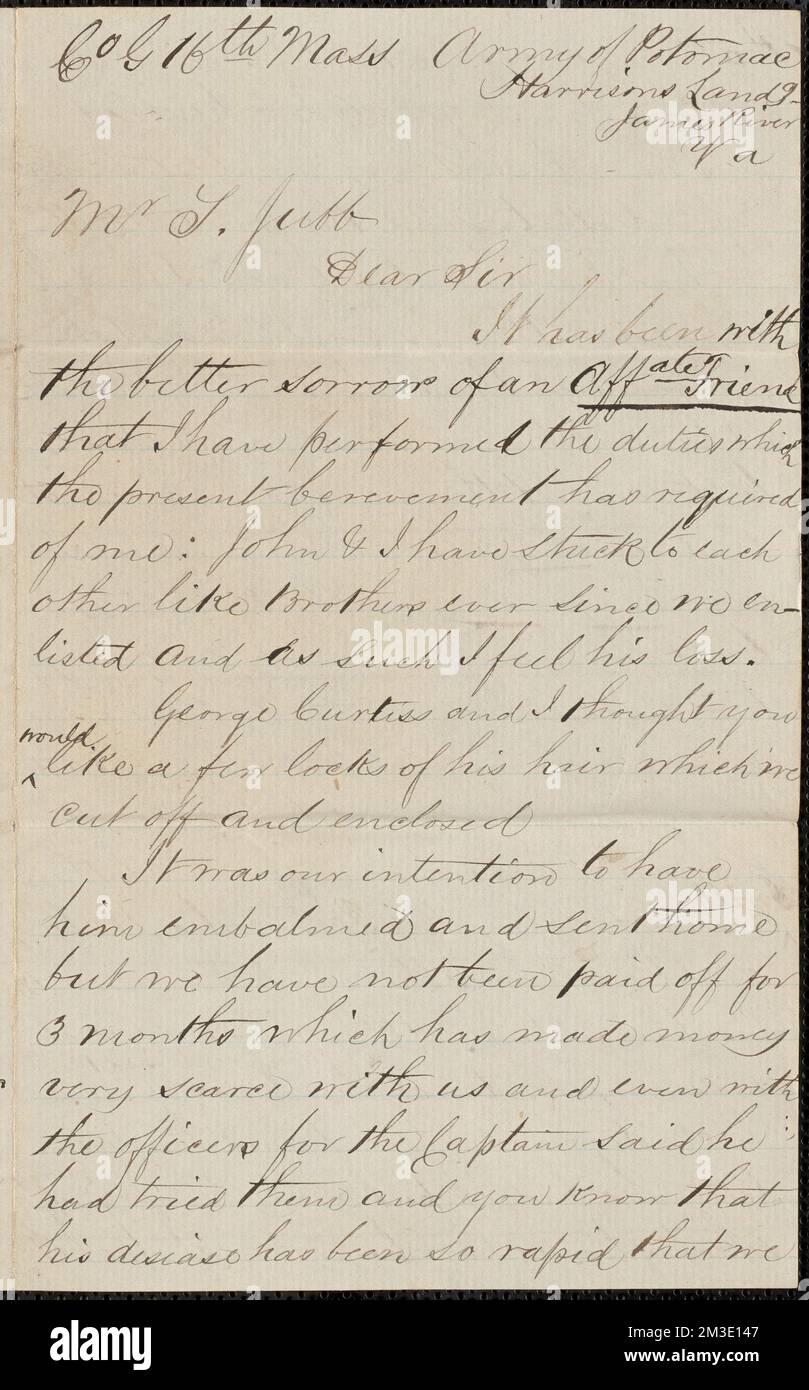 Letter from Edward E. Brown, Harrisons Landing, James River Va., to ...