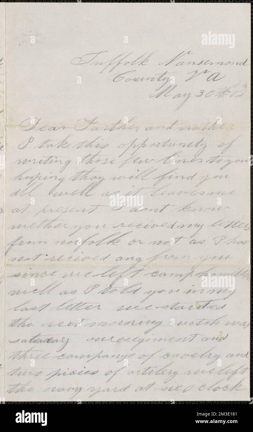 Letter from John Jubb, Suffolk Nansemond County Va., to Thomas and ...