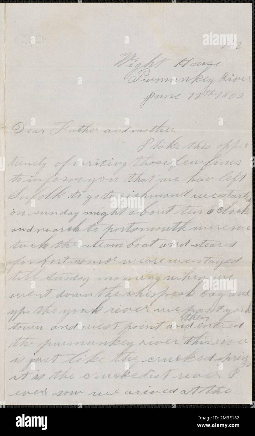 Letter from John Jubb, Wight House, Pamunkey River, to Thomas and ...