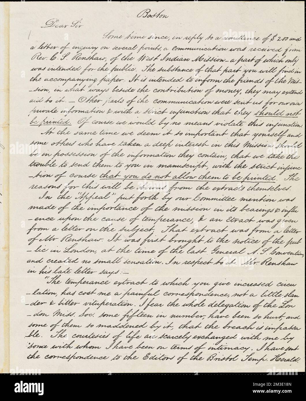 Letter from Marshall L. Scudder, Boston, [Massachusetts], to Amos ...