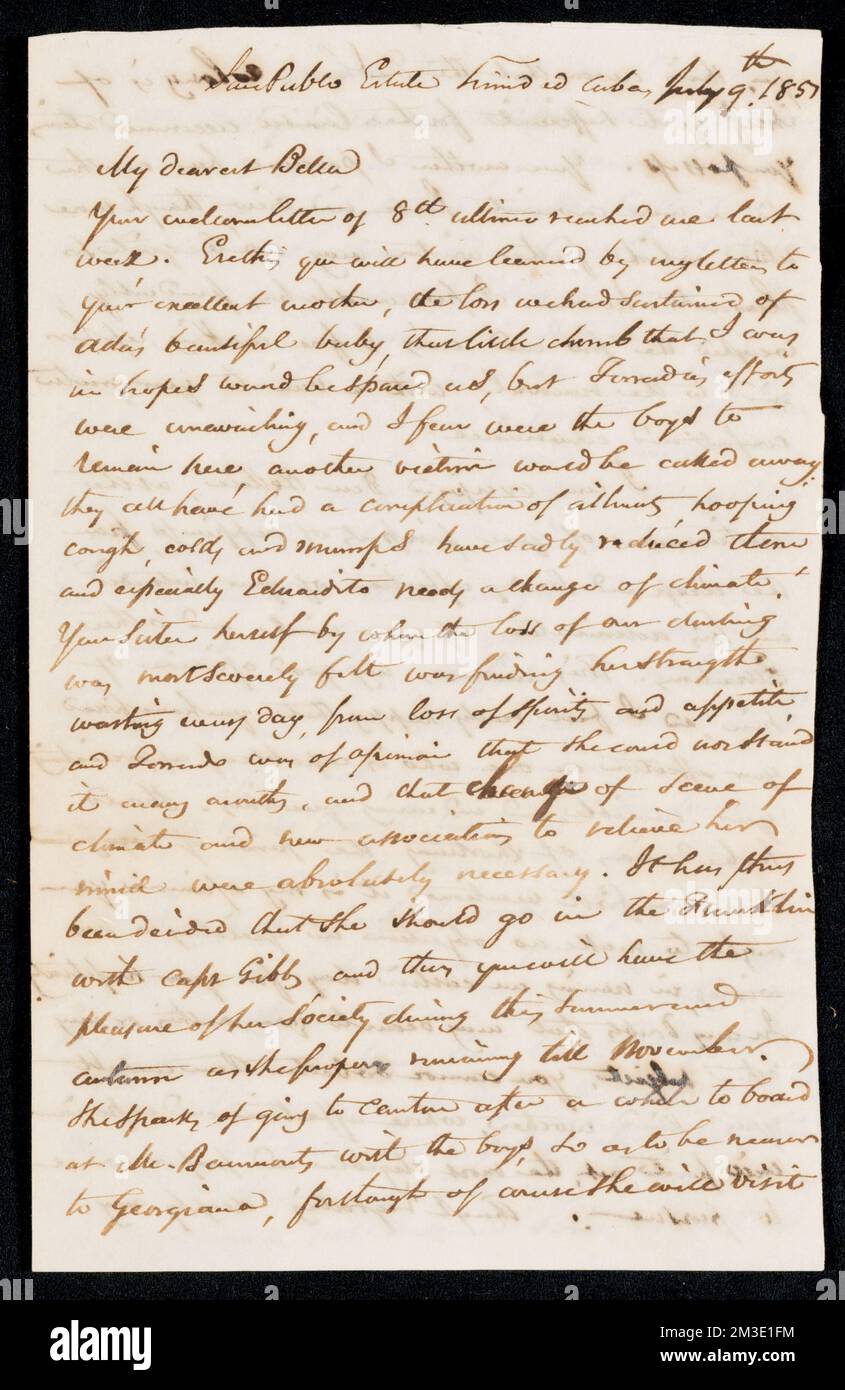 Letter to 'Bella' from Joseph Carret, her father, in San Pablo, July 9 ...