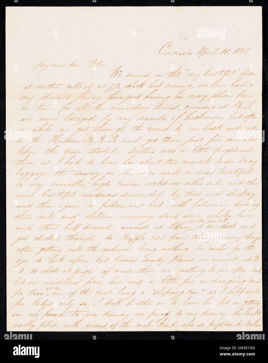 Letter to 'Bella' [Mrs. Isabel M. Peirce], Lincoln, from 'Willie ...