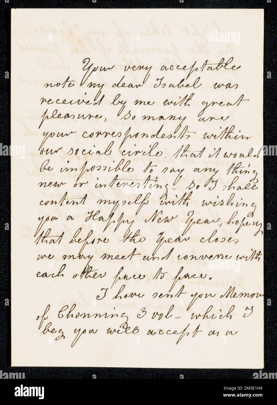 Letter to Isabel from aunt, Elvira H. Henchman, December 26, 1849 ...