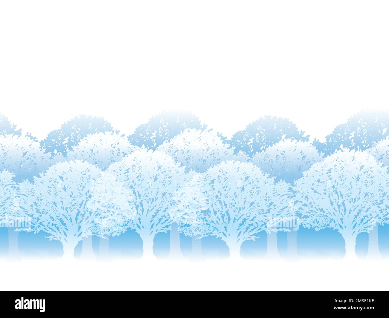 Vector seamless winter forest with text space on a white background ...