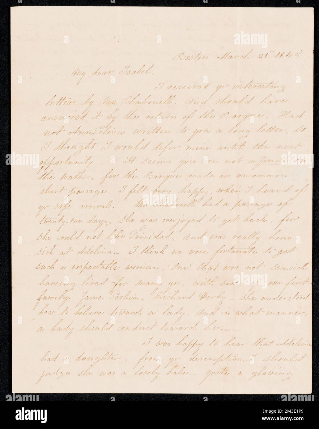 Letter to Isabel, Trinidad de Cuba, from aunt, Elvira H. Henchman ...