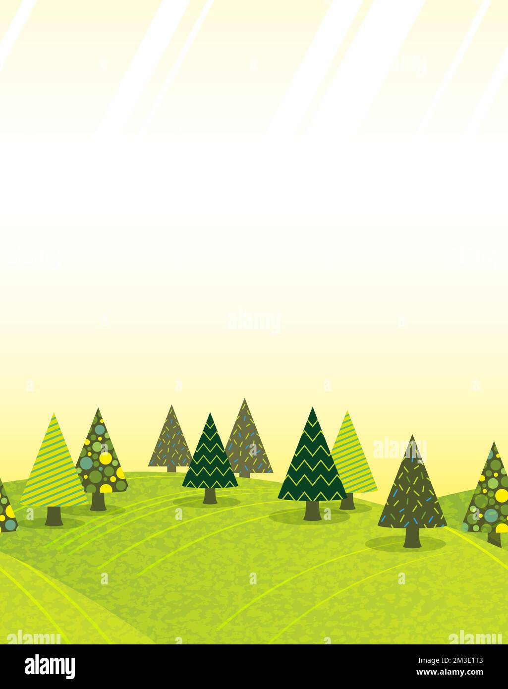 Vector Seamless Hilly Spring Forest Background Illustration With Text ...