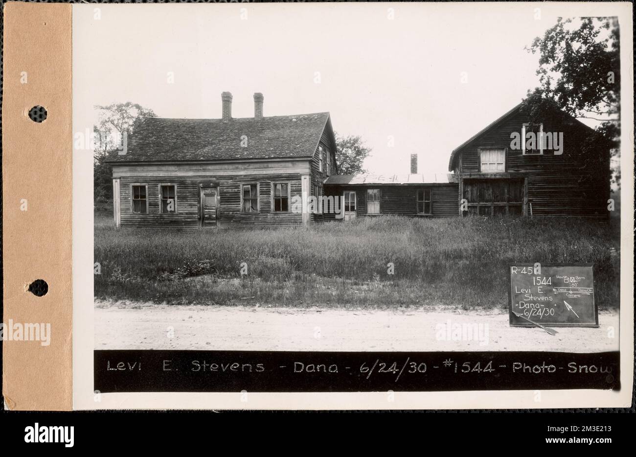 Levi E. Stevens, house and barn, Dana, Mass., June 24, 1930 : Parcel no ...