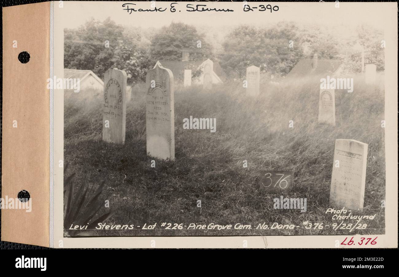 Levi Stevens, Pine Grove Cemetery, lot 226, North Dana, Mass., Sept. 28 ...