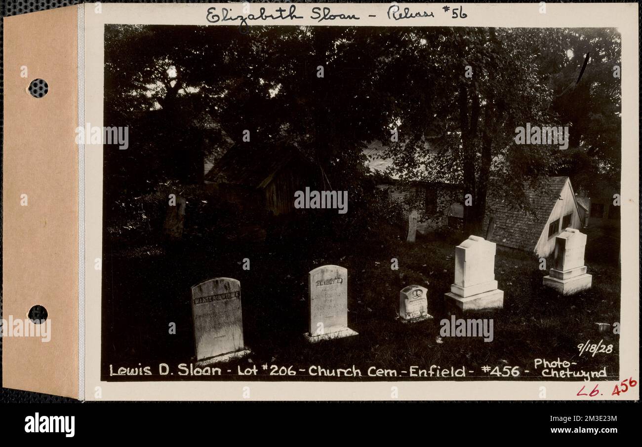 Lewis D. Sloan, Church Cemetery, lot 206, Enfield, Mass., Sept. 18 ...
