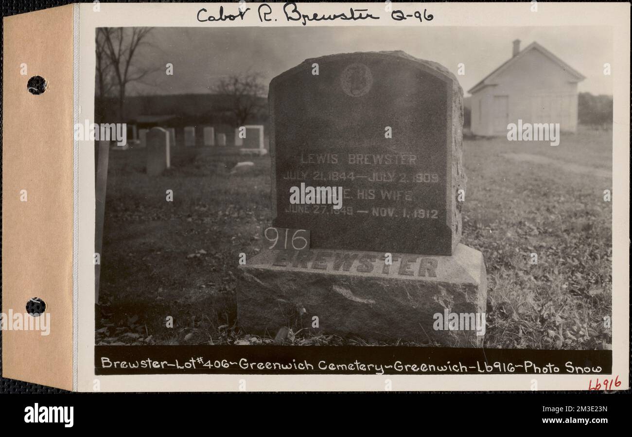 Lewis Brewster, Greenwich Cemetery, Old section, lot 406, Greenwich ...