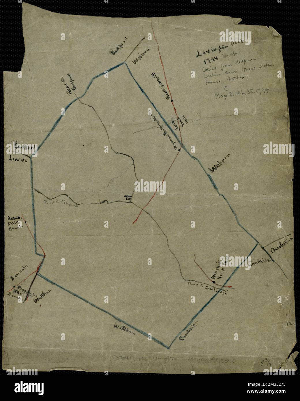 Lexington map 1794 , Lexington Mass., Maps, Manuscript, Facsimiles ... Lexington map 1794 , Lexington Mass., Maps, Manuscript, Facsimiles ...