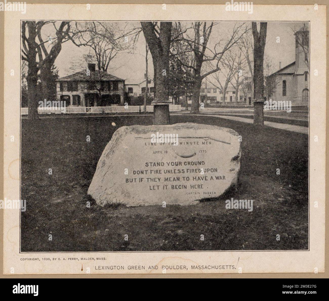 Lexington Green and boulder, Massachusetts , Monuments & memorials, Archive of Photographic ...