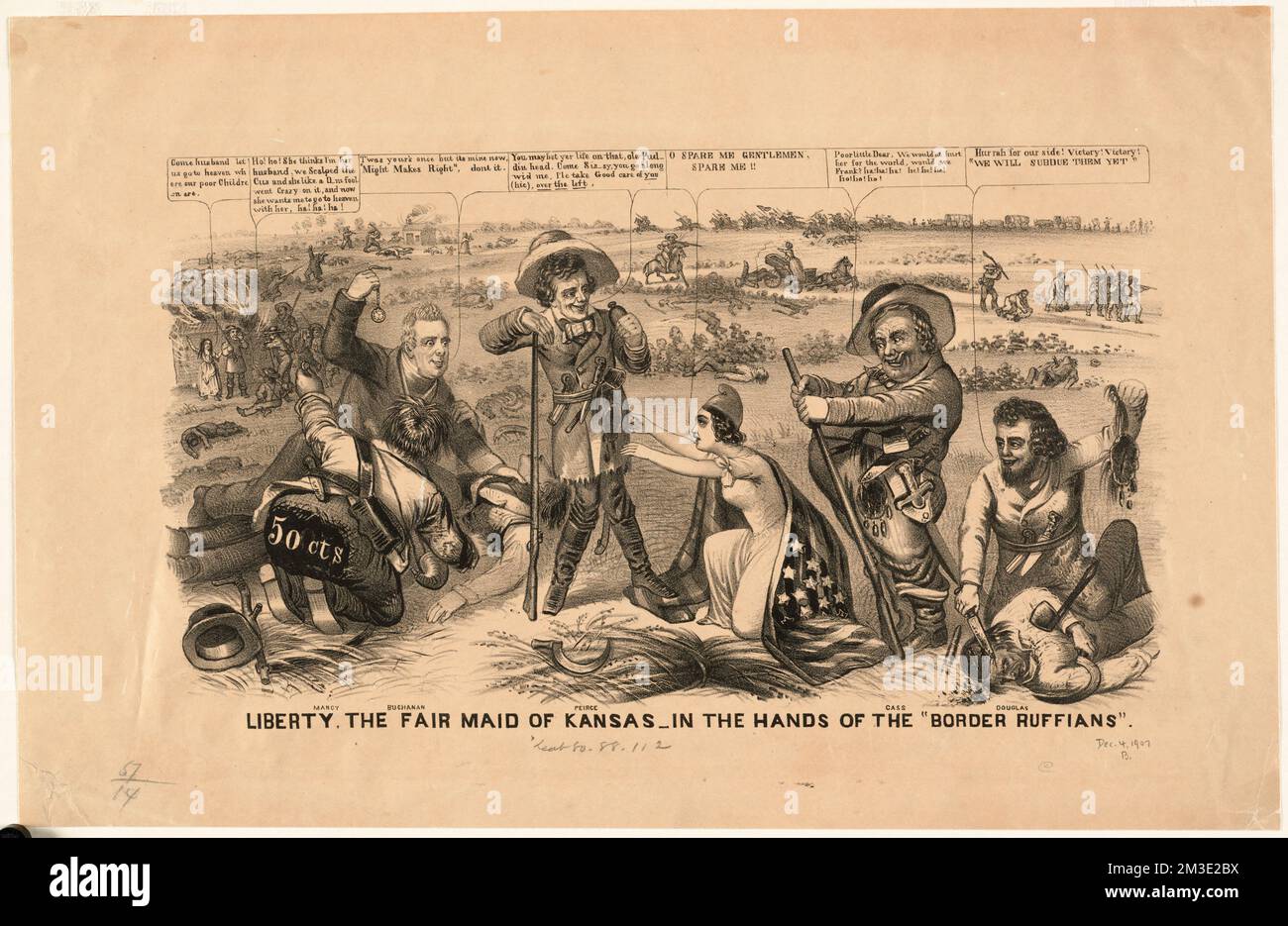 Liberty, the fair maid of Kansas in the hands of the 'border ruffians ...