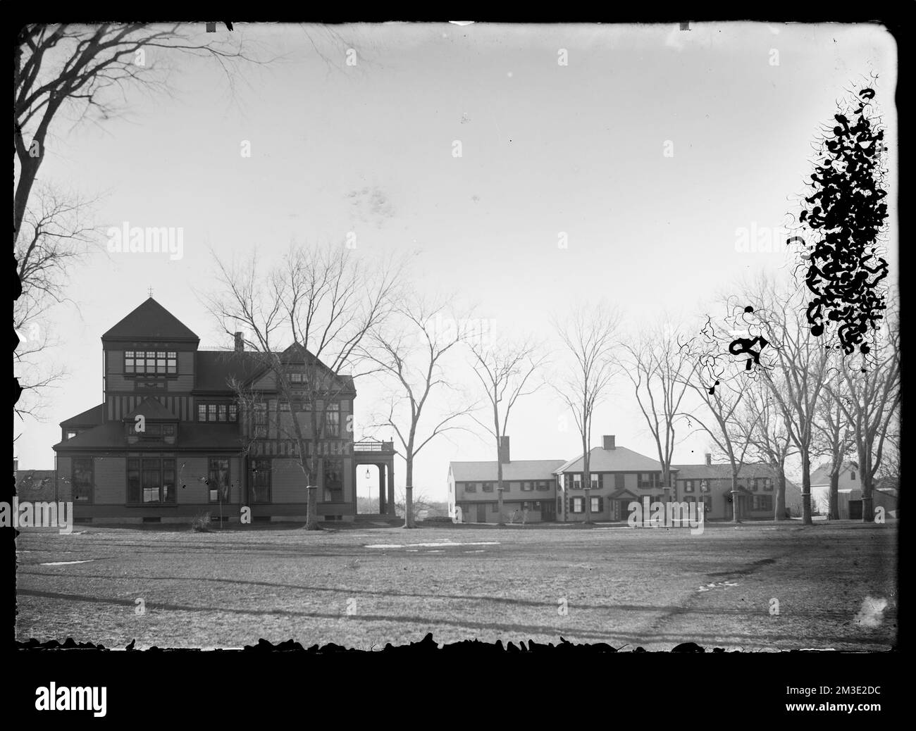 Library and Long house across common , Buildings. Hingham Public ...