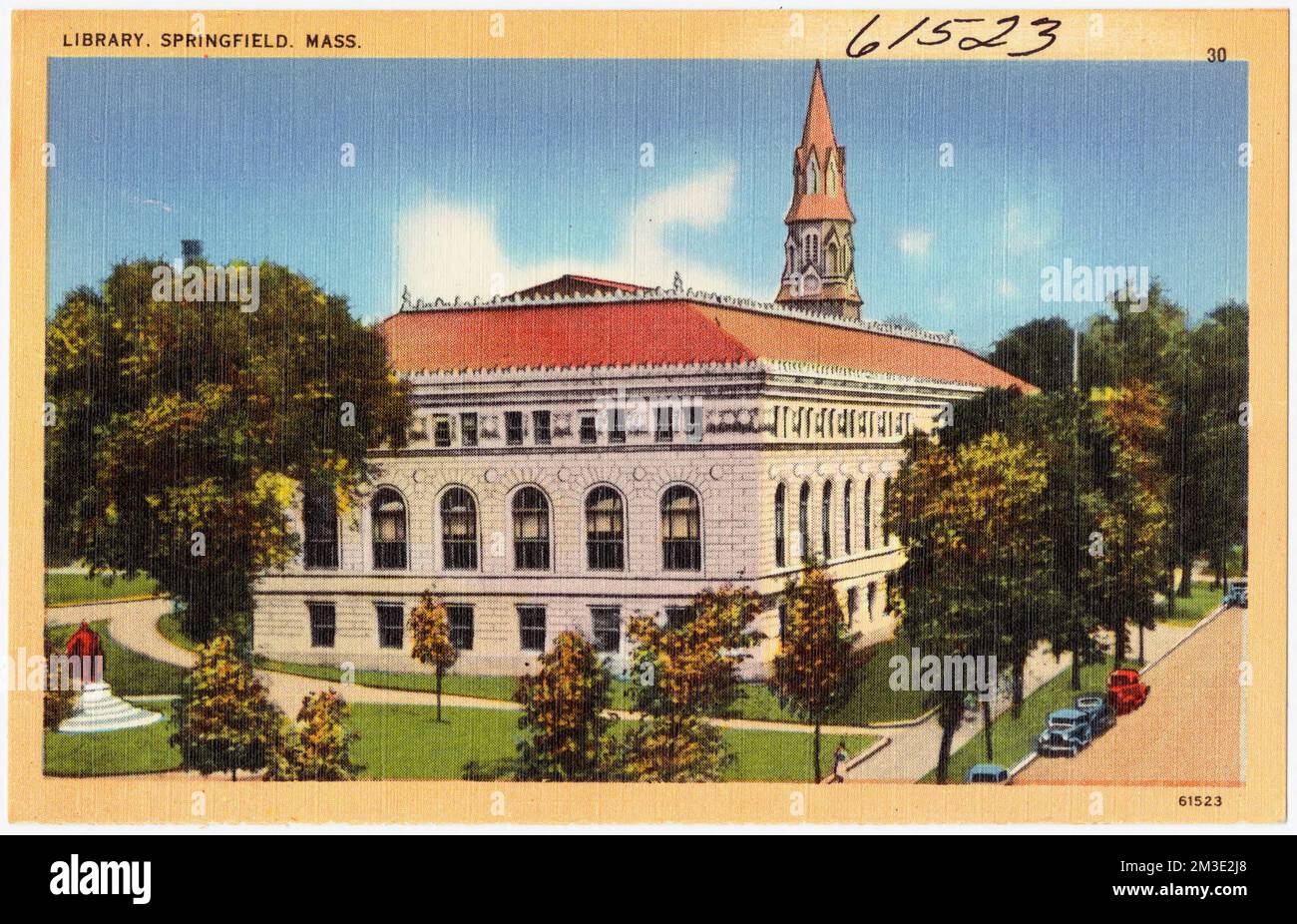 Library, Springfield, Mass. , Libraries, Tichnor Brothers Collection, postcards of the United ...