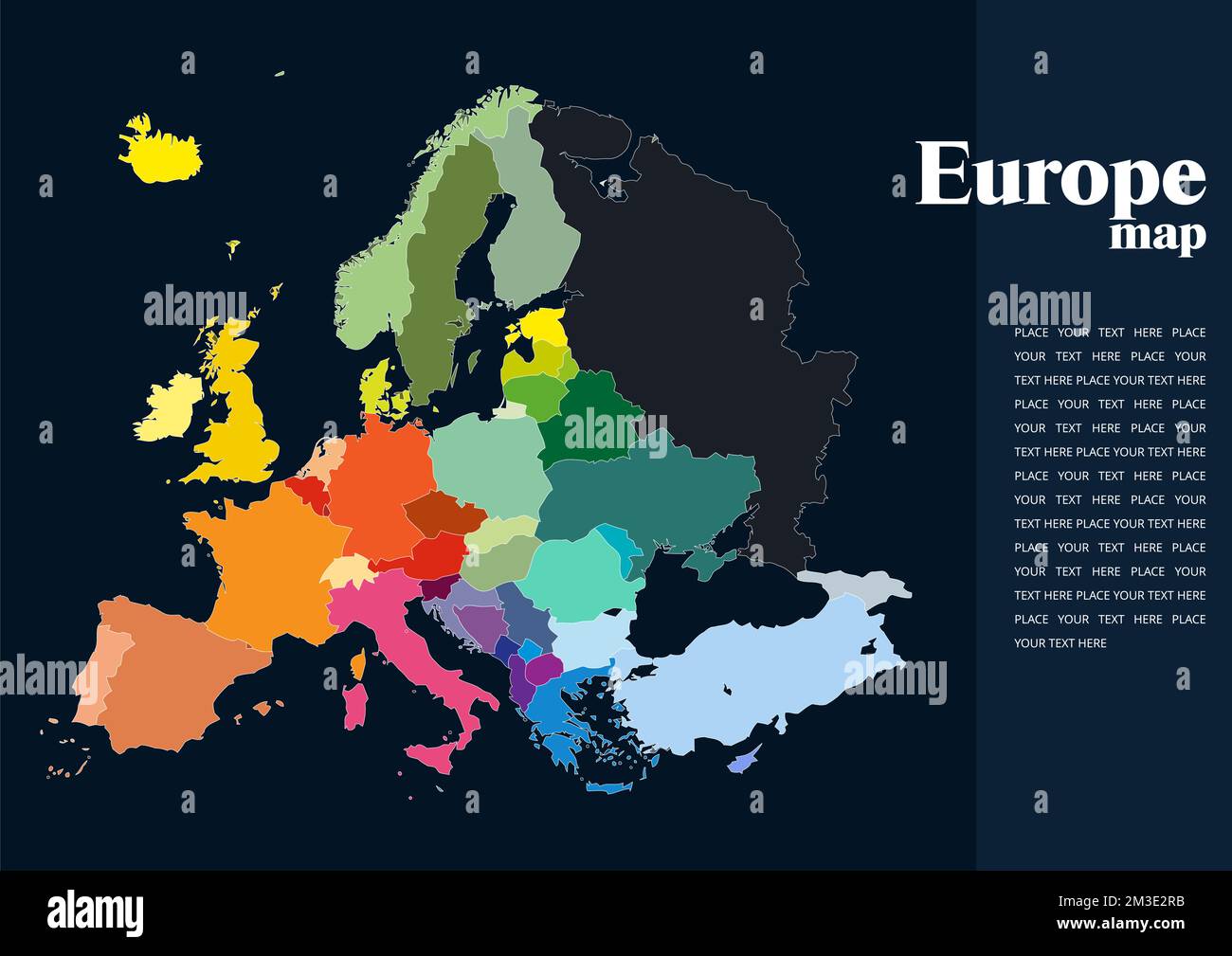 Detailed vector map Europe illustration for designers Stock Vector ...
