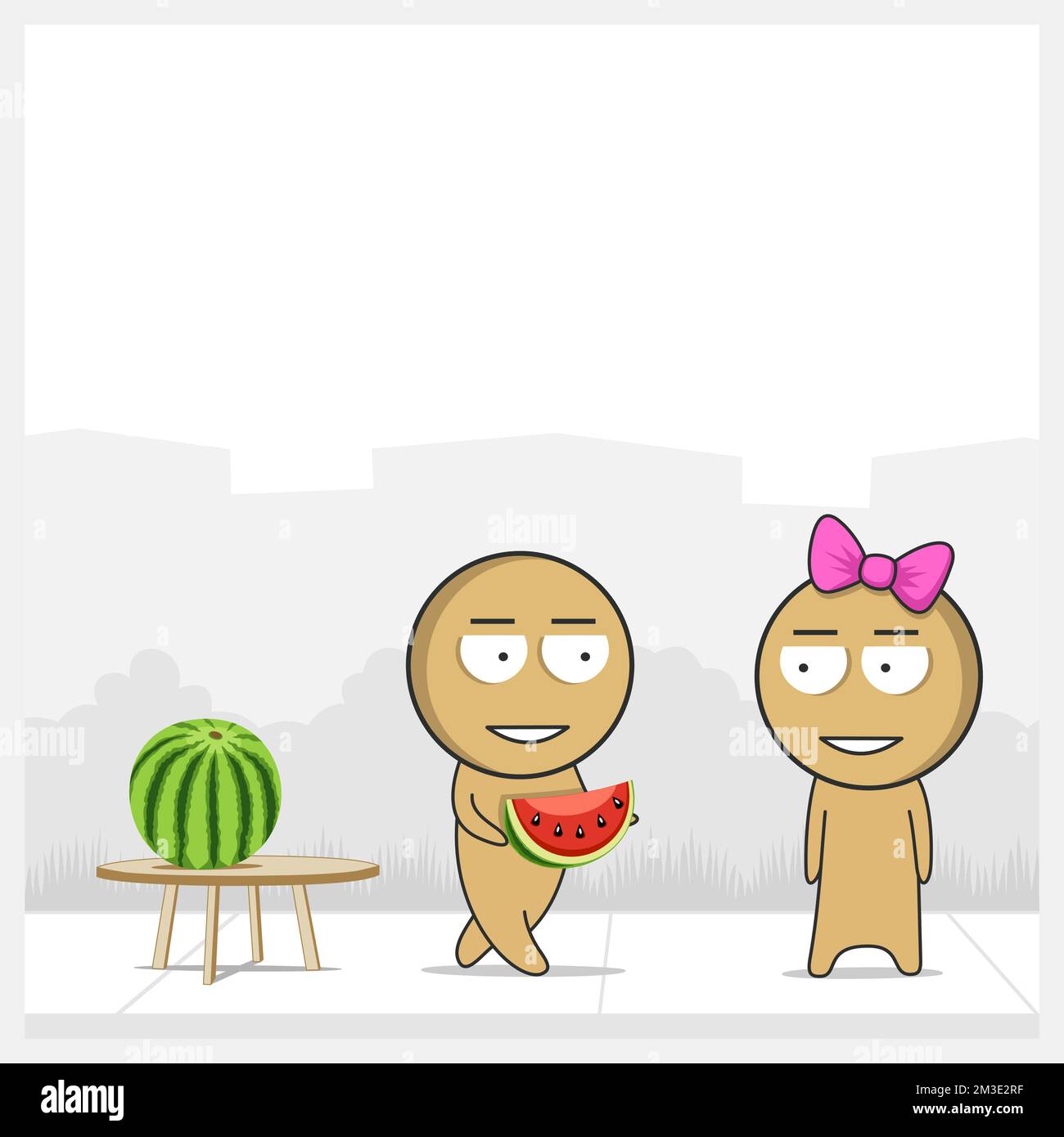 Eating a watermelon Stock Vector Images - Alamy