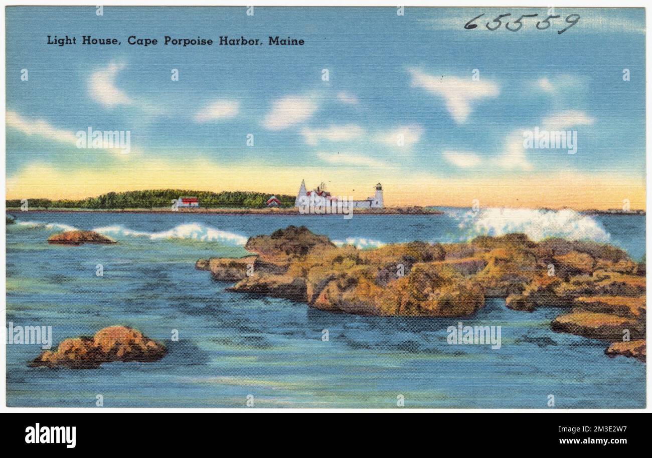 Light House, Cape Porpoise Harbor, Maine , Lighthouses, Tichnor ...
