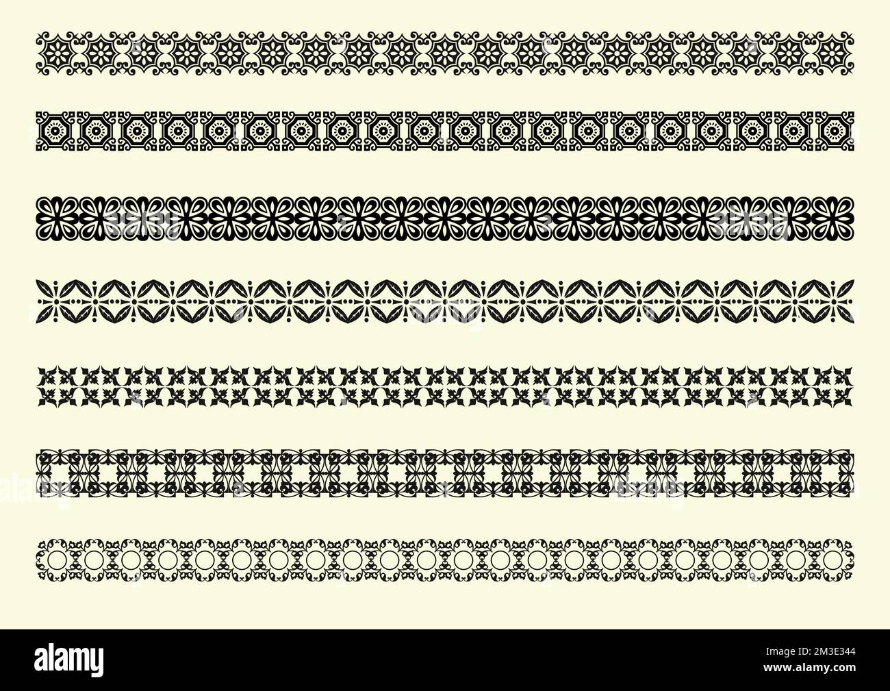Collection of Ornamental Rule Lines in Different Design styles Stock ...