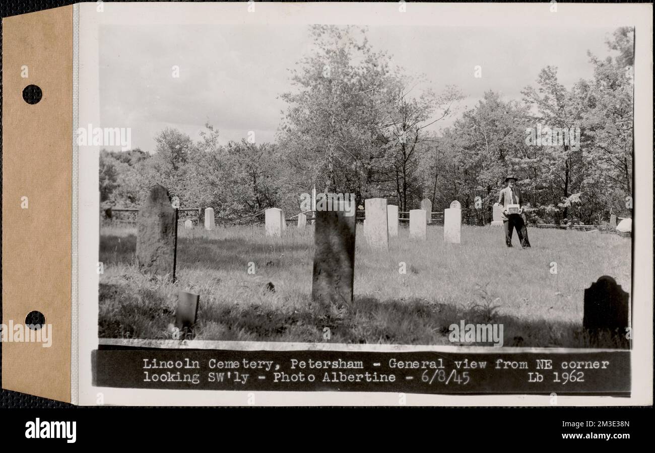 Lincoln Cemetery, general view from northeast corner looking southwesterly, Petersham, Mass ...