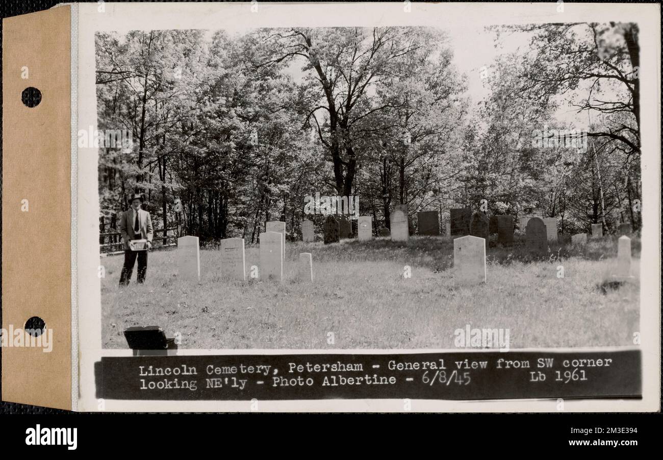 Lincoln Cemetery, general view from southwest corner looking northeasterly, Petersham, Mass ...