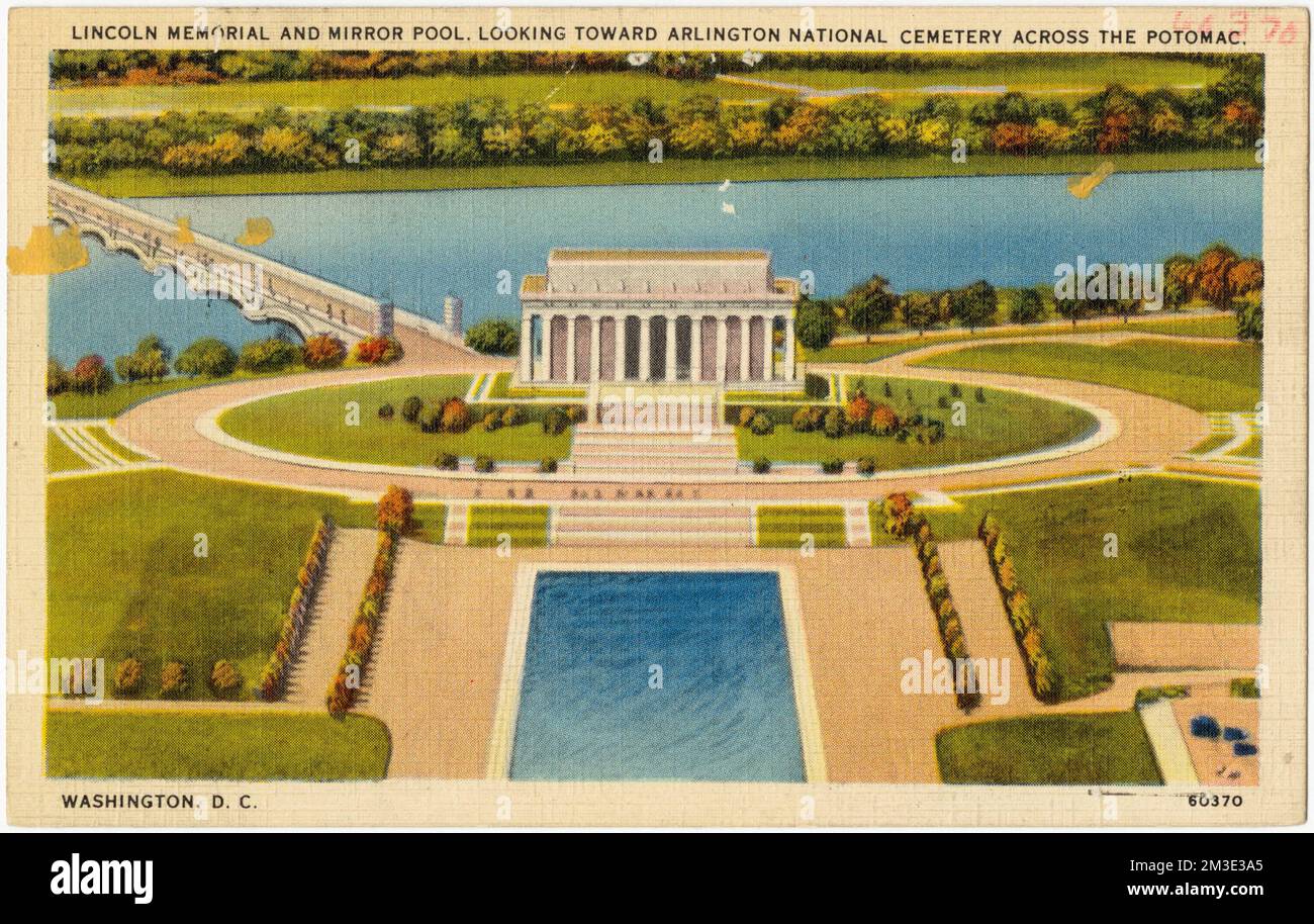 Lincoln Memorial and Mirror Pool, looking toward Arlington National ...