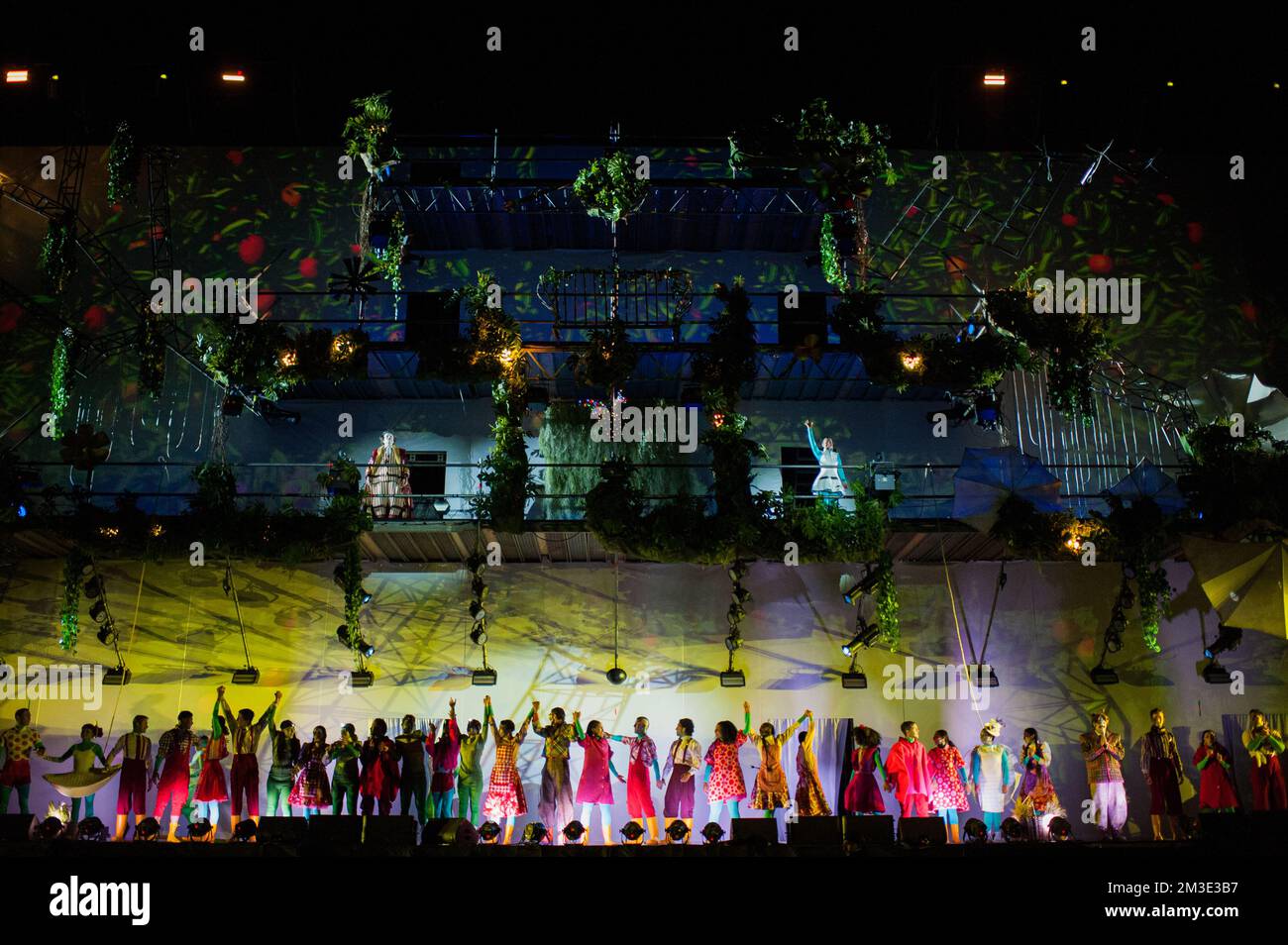 Bogota, Colombia. 14th Dec, 2022. Actors perform during the Christmas ...