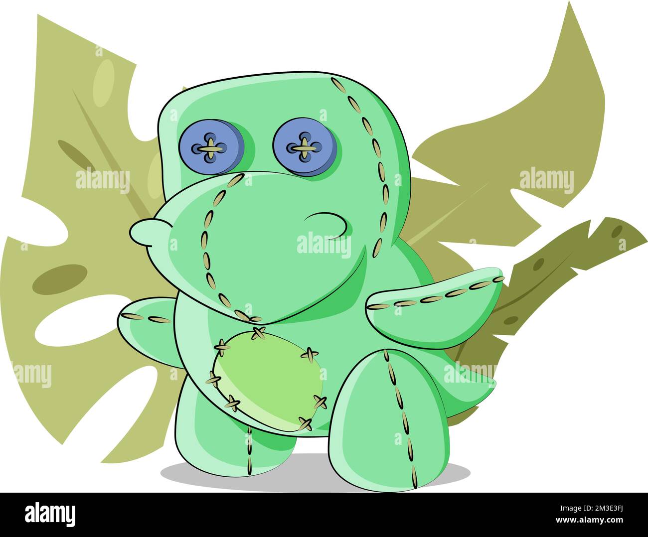 Beautiful knitted green toy dinosaur Stock Vector Image & Art - Alamy