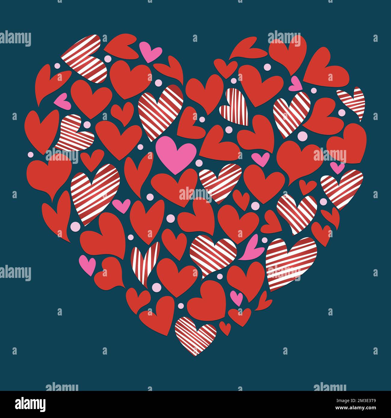 saint valentines day picture of big love heart consists of mini hearts ...