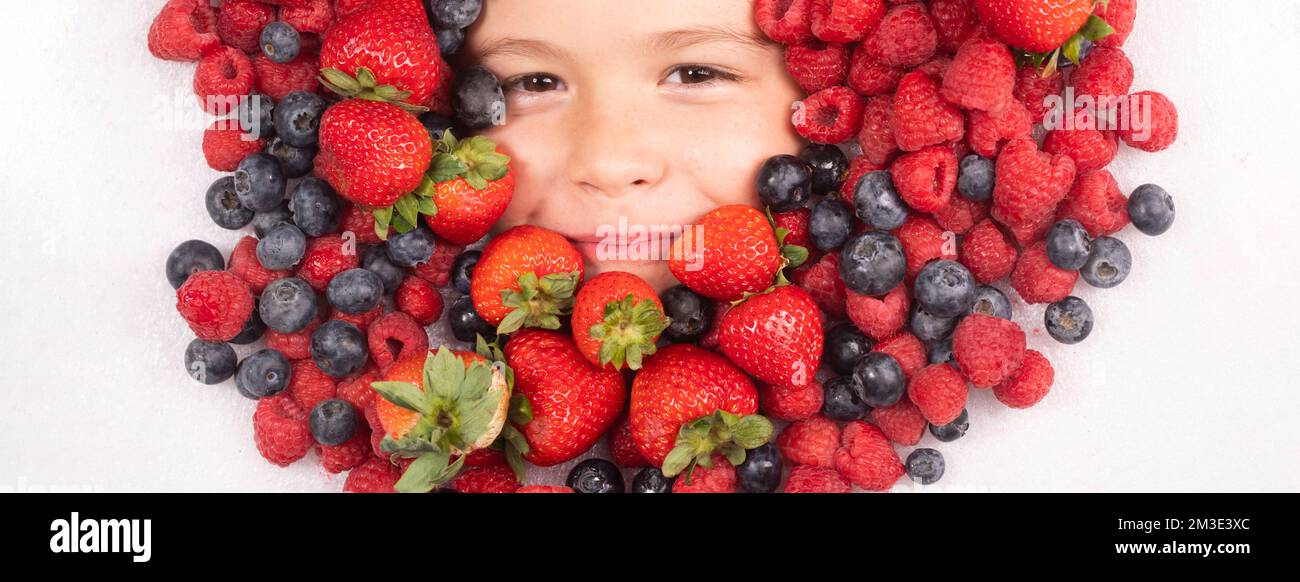 Healthy eating. Mix of strawberry, blueberry, raspberry, blackberry ...