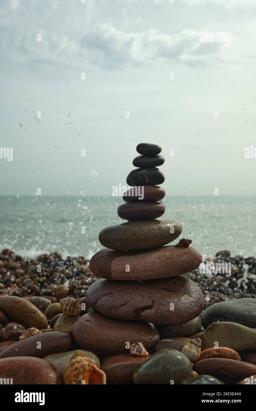 A pyramid of stones hi-res stock photography and images - Alamy