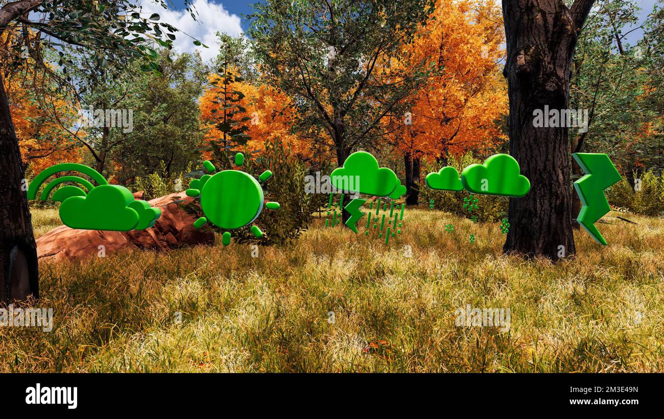 3D Render Background to ecology and sustainable development ...