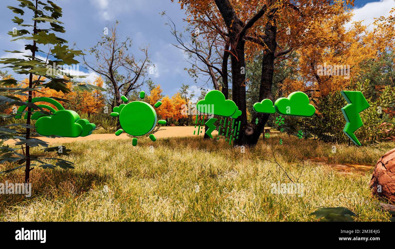3D Render Background to ecology and sustainable development ...